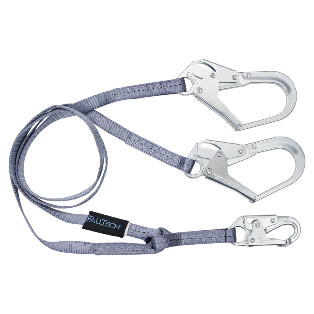 6' Web Restraint Lanyard, Double-leg Fixed-length with Steel Connectors ...